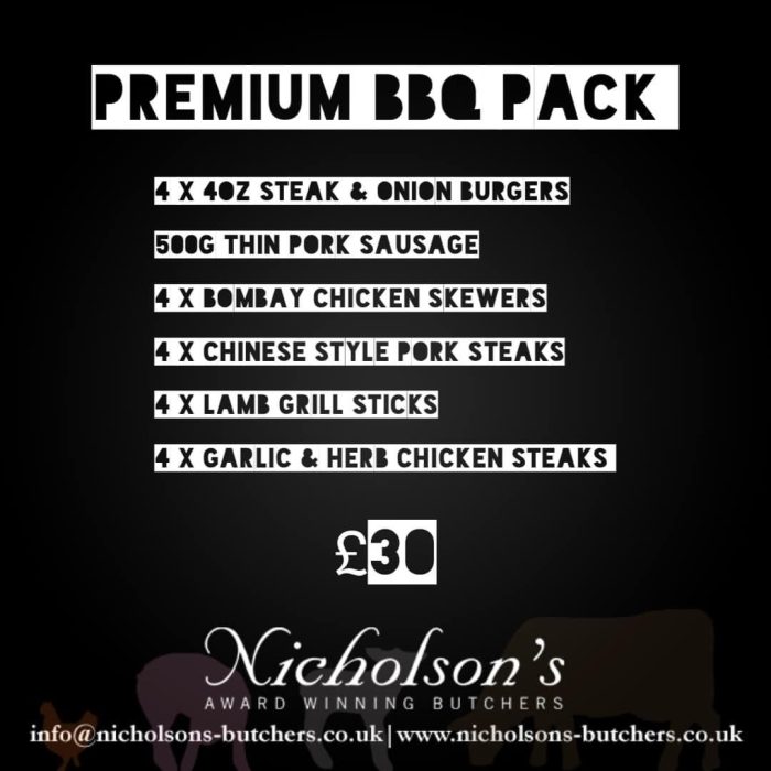 Premium BBQ Pack - Nicholsons Butchers T:01282 617557